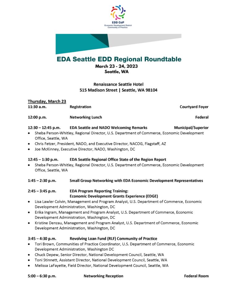 2023 EDA Seattle EDD Regional Roundtable - NADO